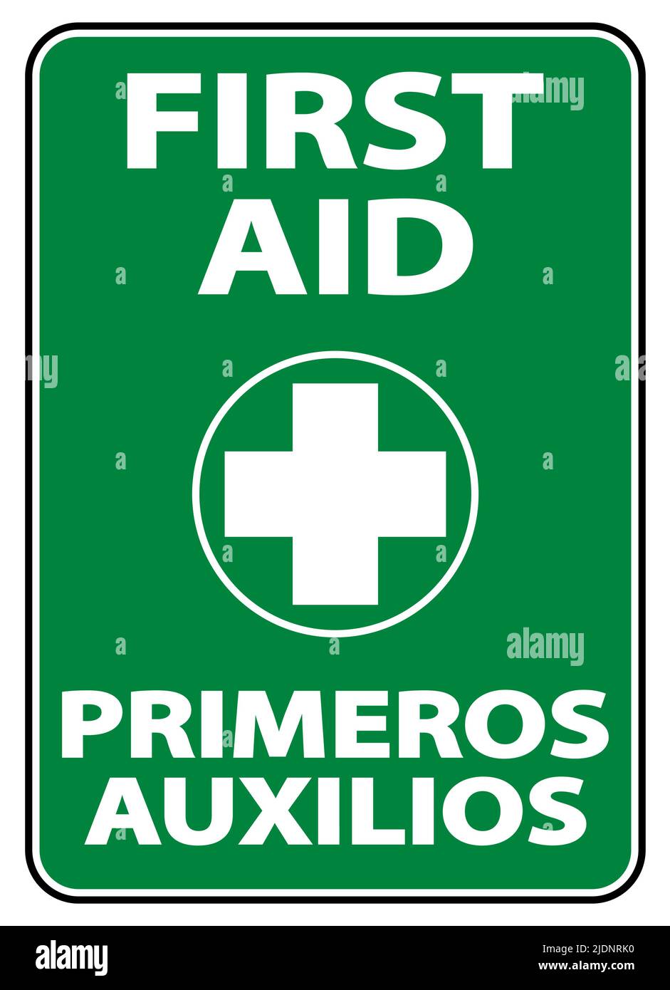 Bilingual First Aid Sign on white background Stock Vector Image & Art ...