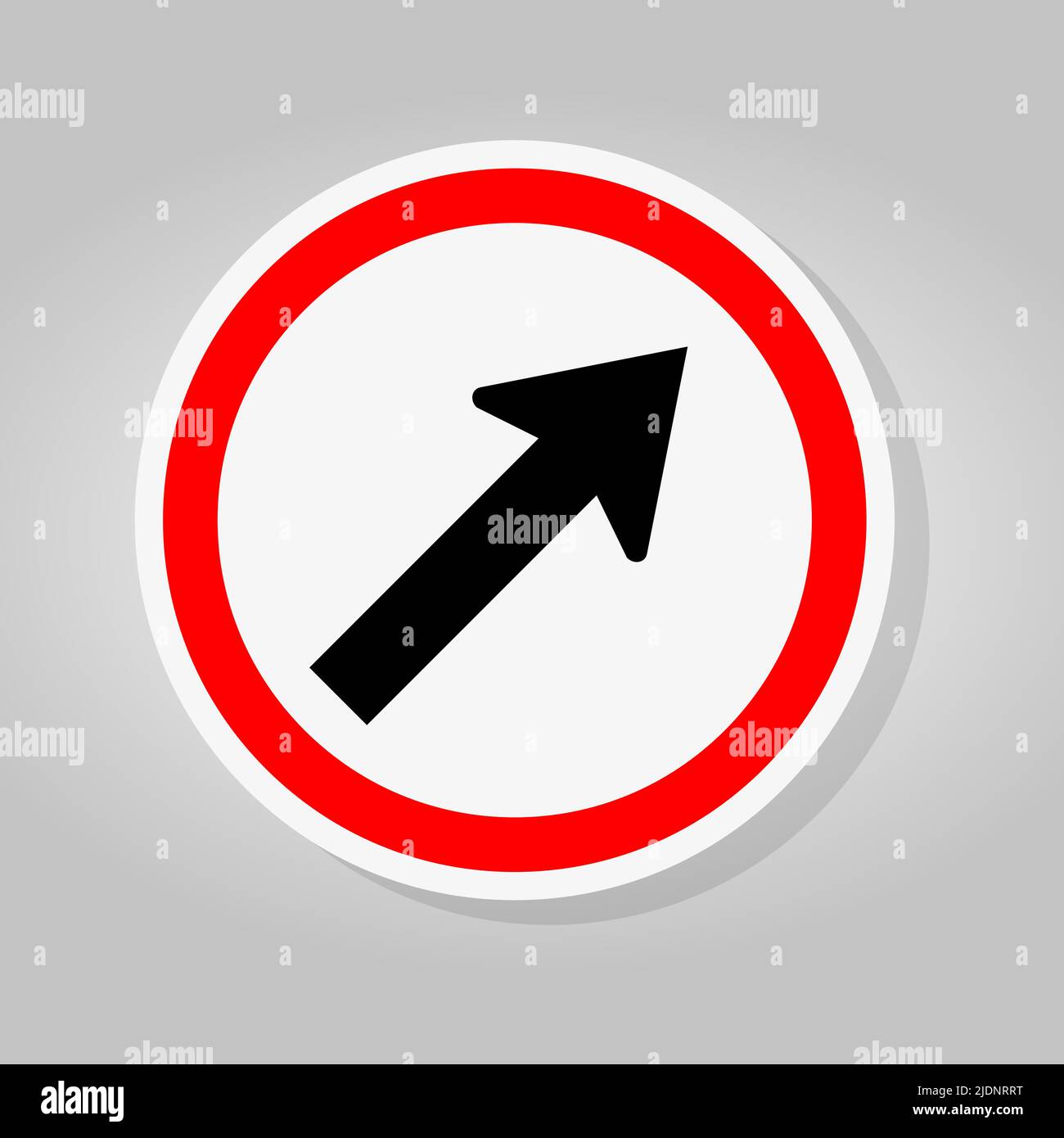 Go To The Right By The Arrow Traffic Road Sign Isolate On White ...