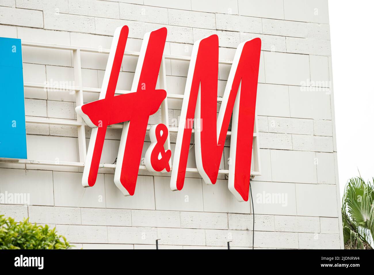 26 May 2022, Antalya, Turkey: Hennes and Mauritz or H and M clothing ...