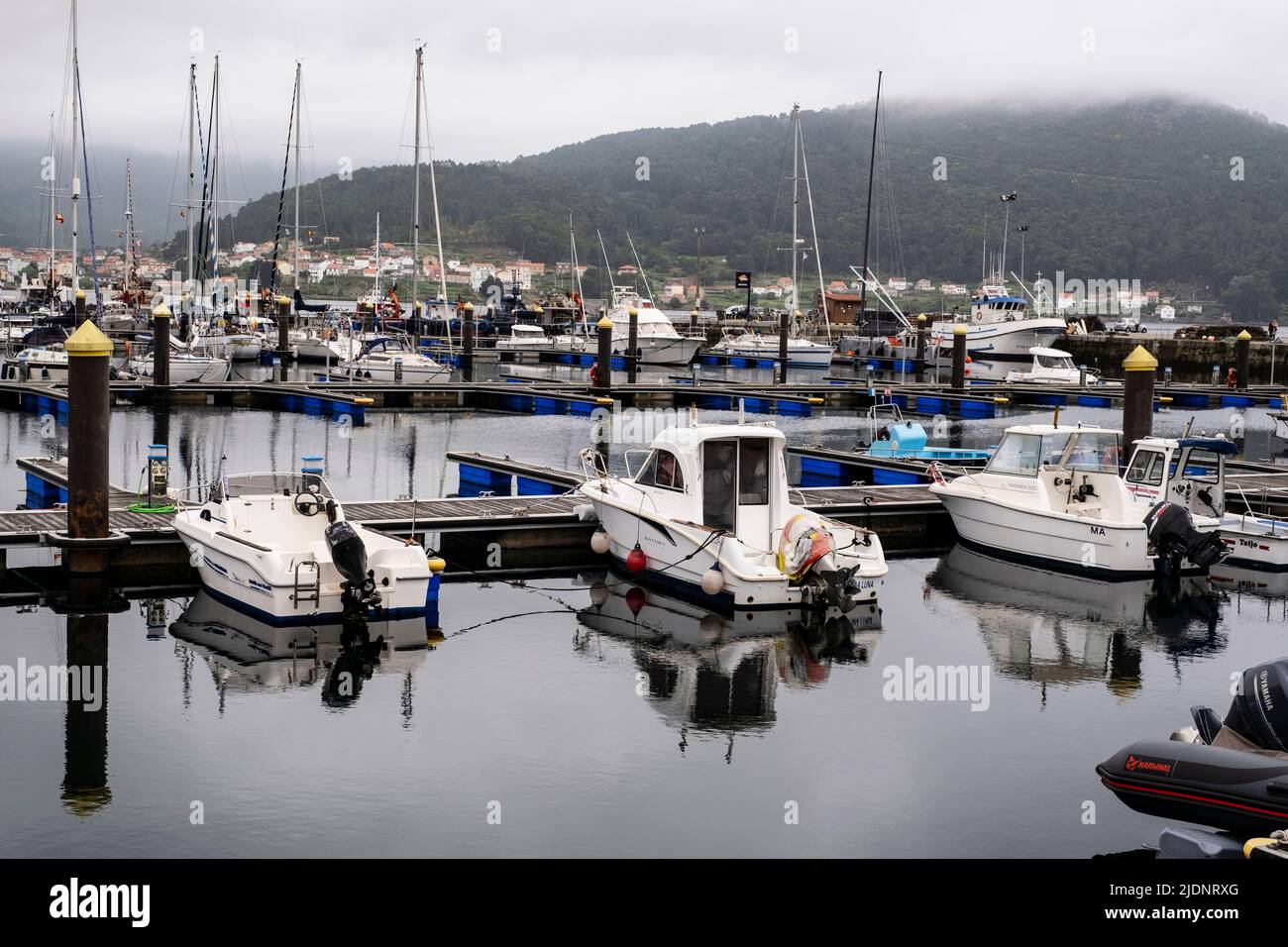 Spain, Muros, Galicia. Small Boat Harbor Stock Photo - Alamy