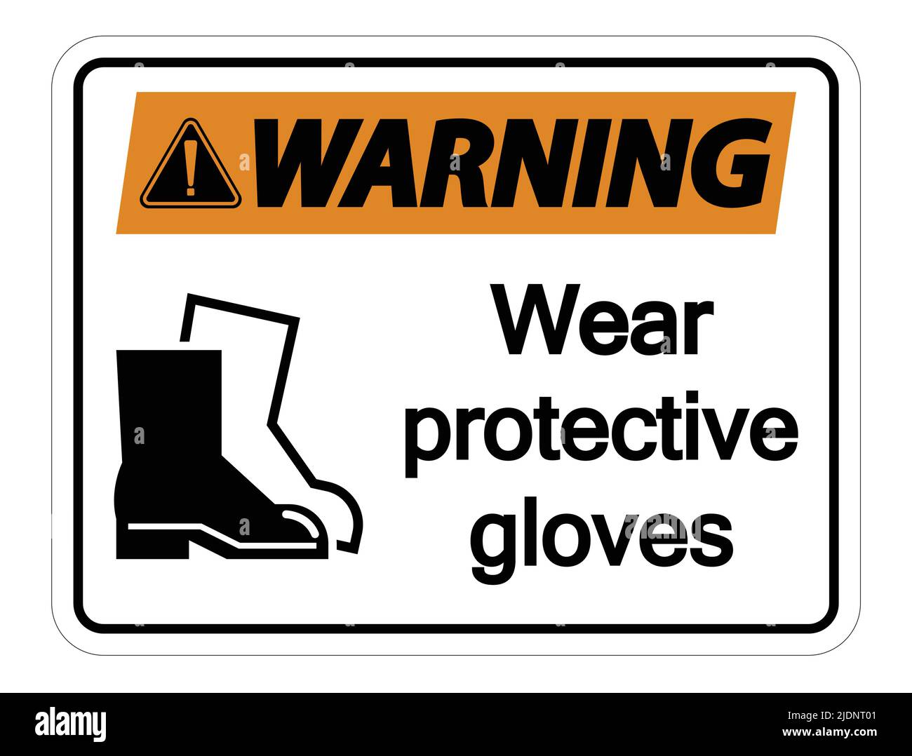 Warning Wear protective footwear sign on transparent background,vector ...