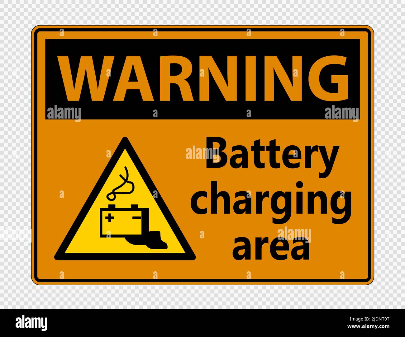 Warning battery charging area Sign on transparent background,vector ...