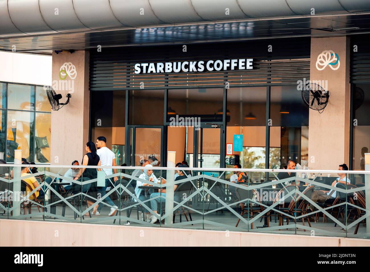 26 May 2022, Antalya, Turkey: Starbucks coffee shop with visitors ...