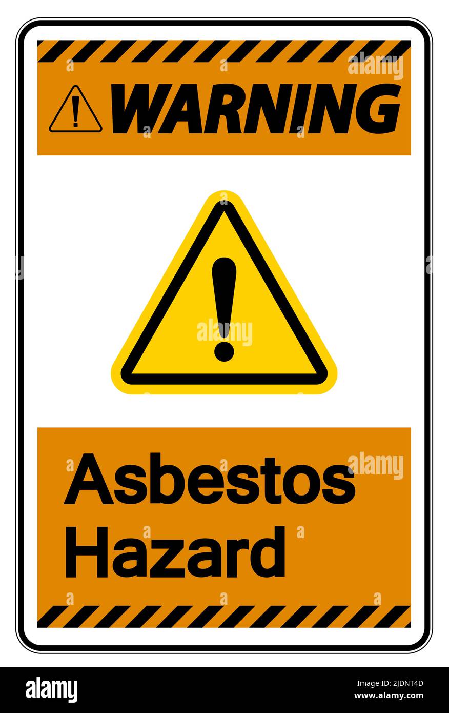Warning Asbestos Hazard Symbol Sign On White Background Stock Vector ...