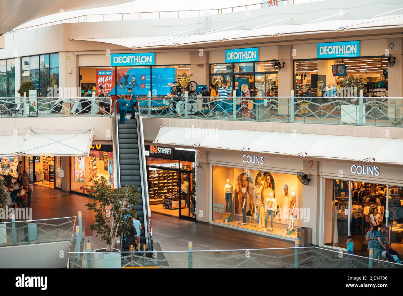 May 2022, Antalya, Turkey: Different stores and clothing shops in ...