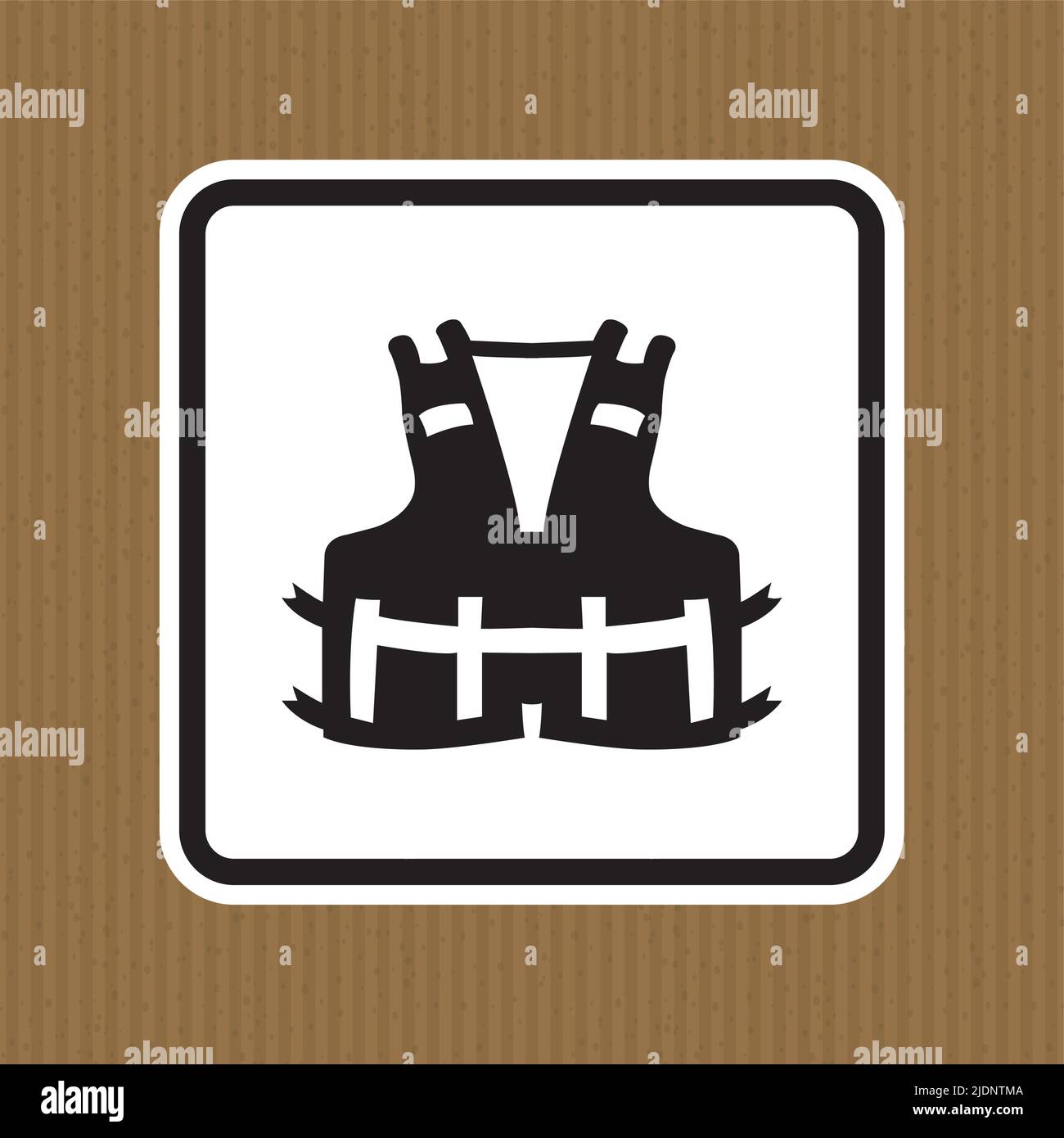 PPE Icon.Wearing a life jacket for safety Symbol Sign Isolate On White ...