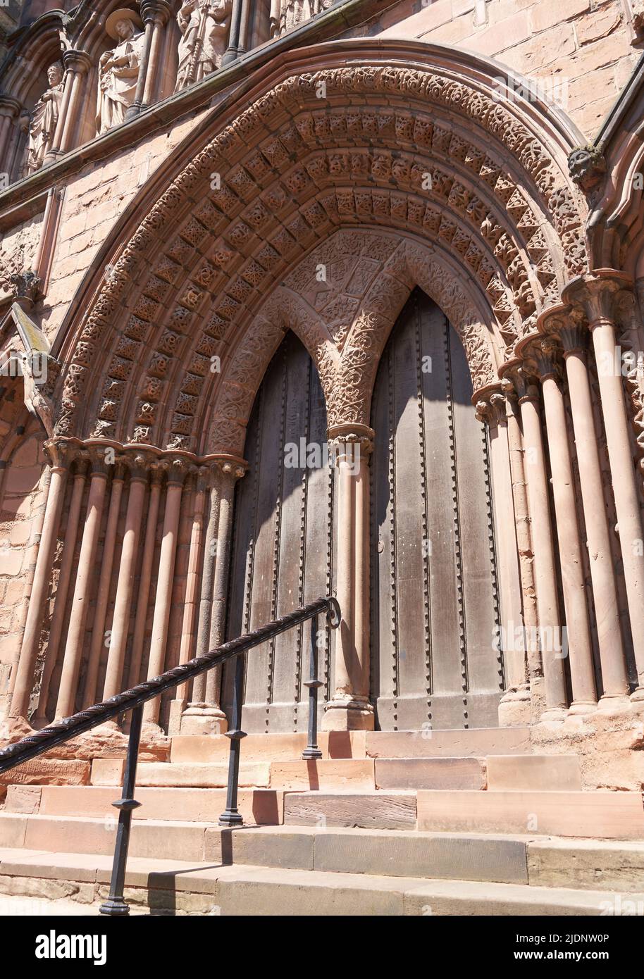 Old cathedral arched doorway and steps Stock Photo - Alamy
