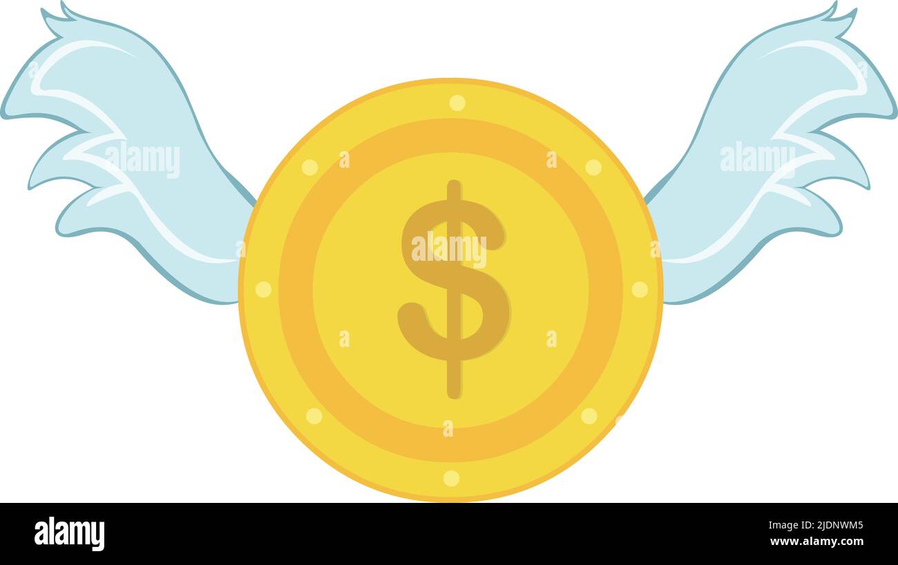 Coin money wings icon Stock Vector Images - Alamy