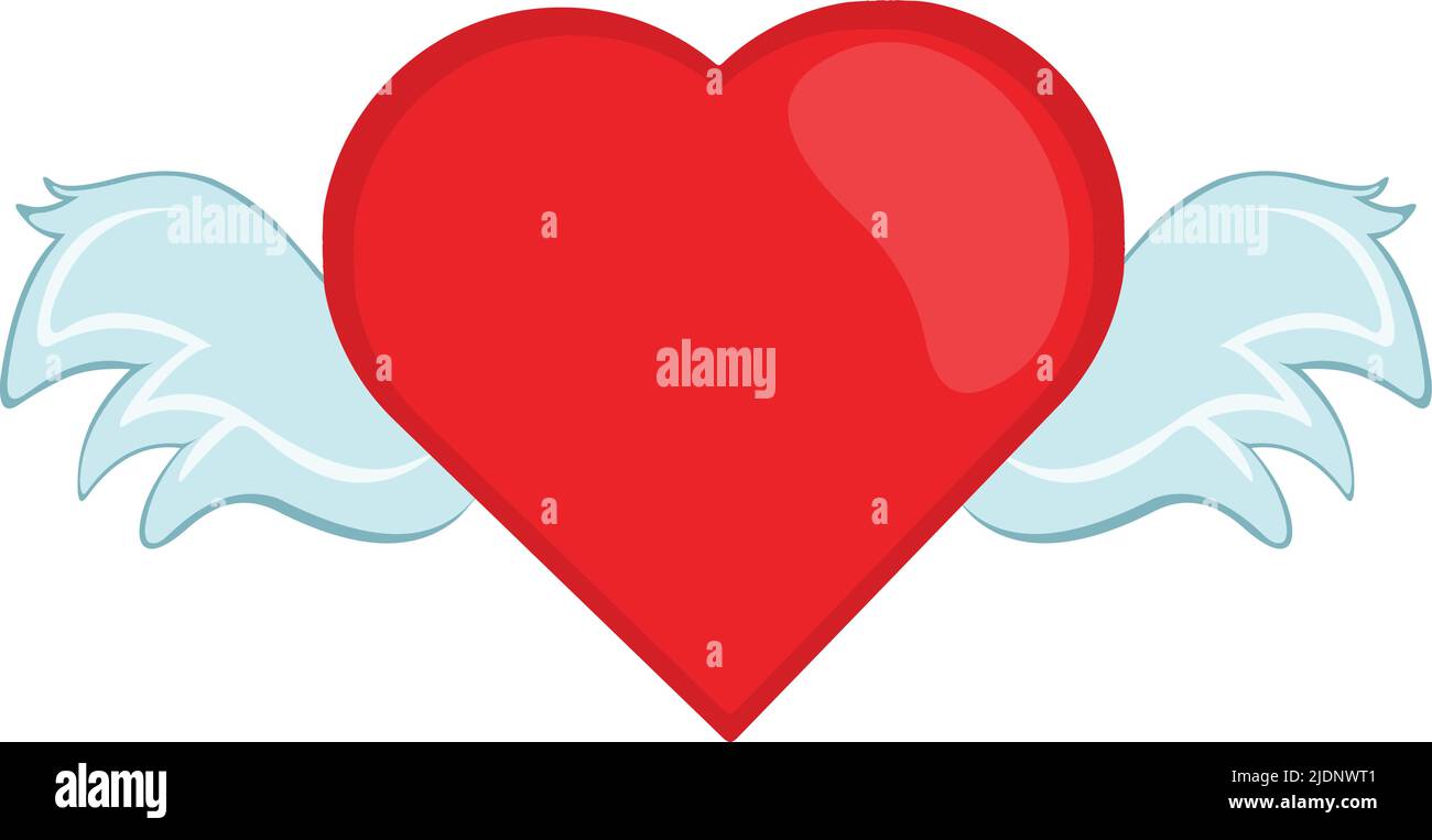 Vector illustration of a heart with wings Stock Vector Image & Art - Alamy
