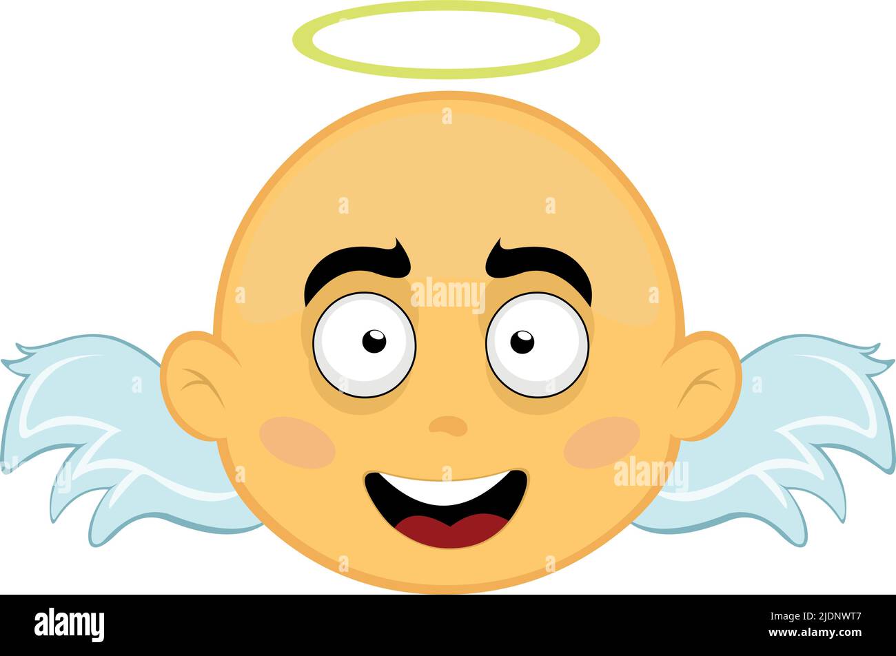 Vector illustration of the face of a yellow cartoon angel Stock Vector ...