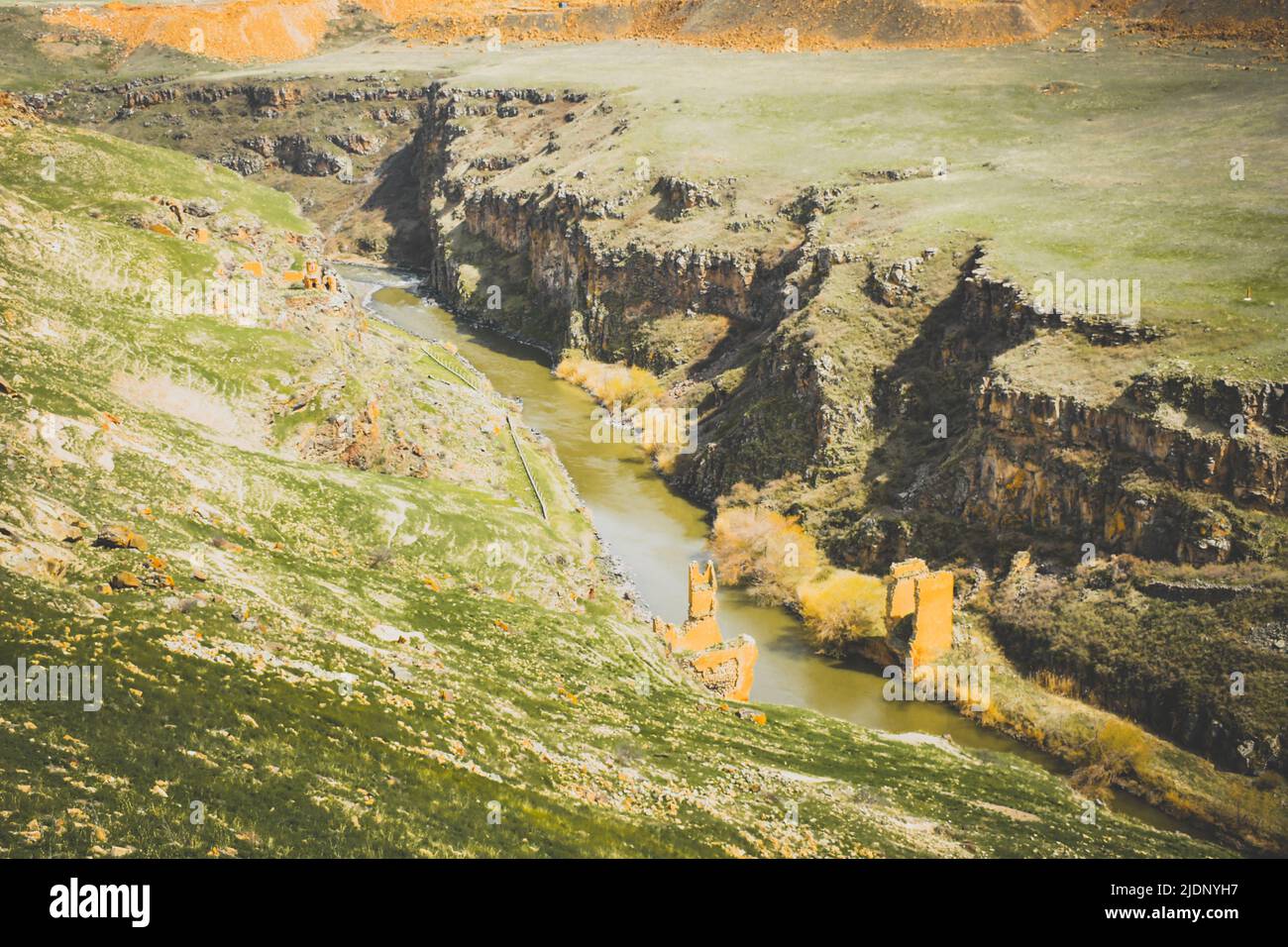 Ani site of historical cities (Ani Harabeleri). Important trade route ...
