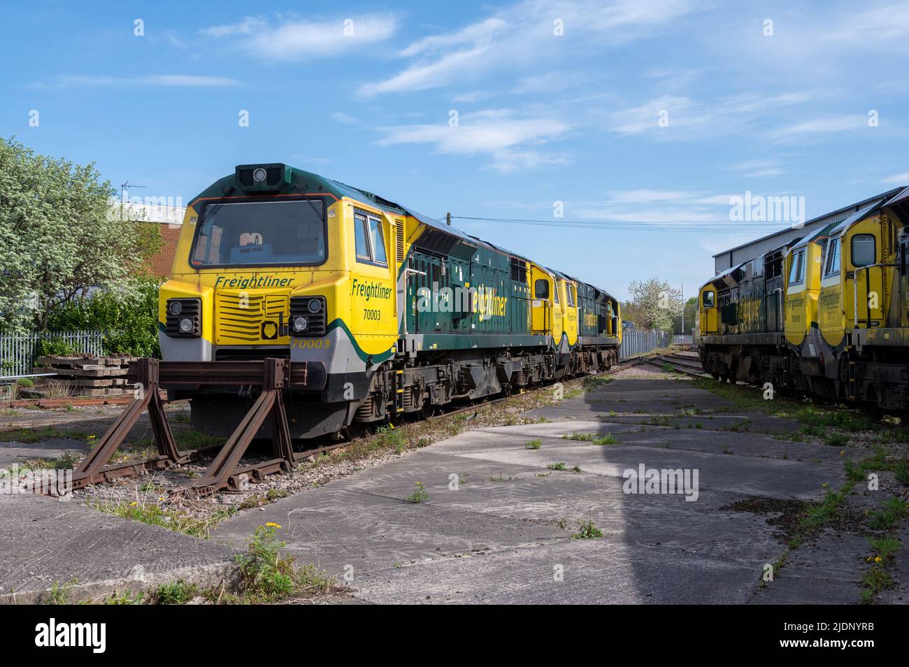 Freightliners Class 70's 70003, 70007, 70010, 70017 line up at the rear ...
