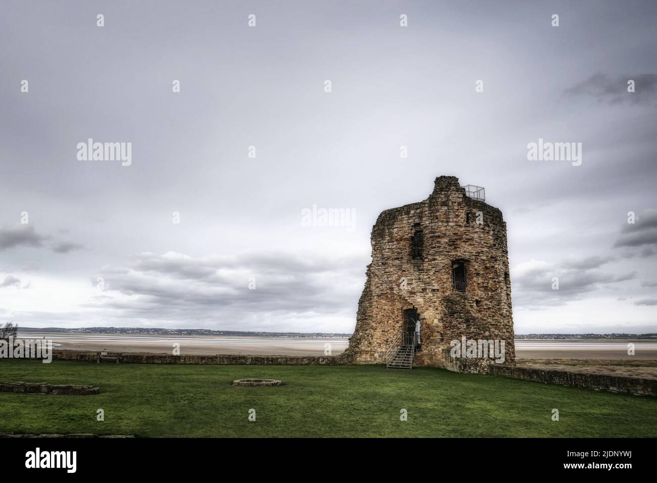 Flint castle ruins in North Wales on the banks of the River Dee Stock ...