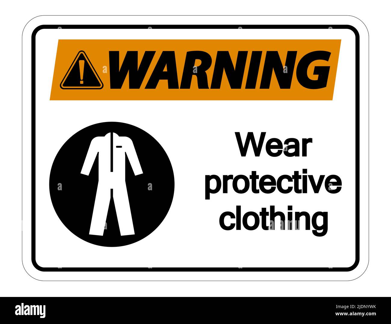 Warning Wear protective clothing sign on white background,vector ...