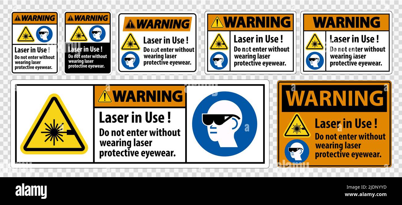 Warning PPE Safety Label,Laser In Use Do Not Enter Without Wearing ...