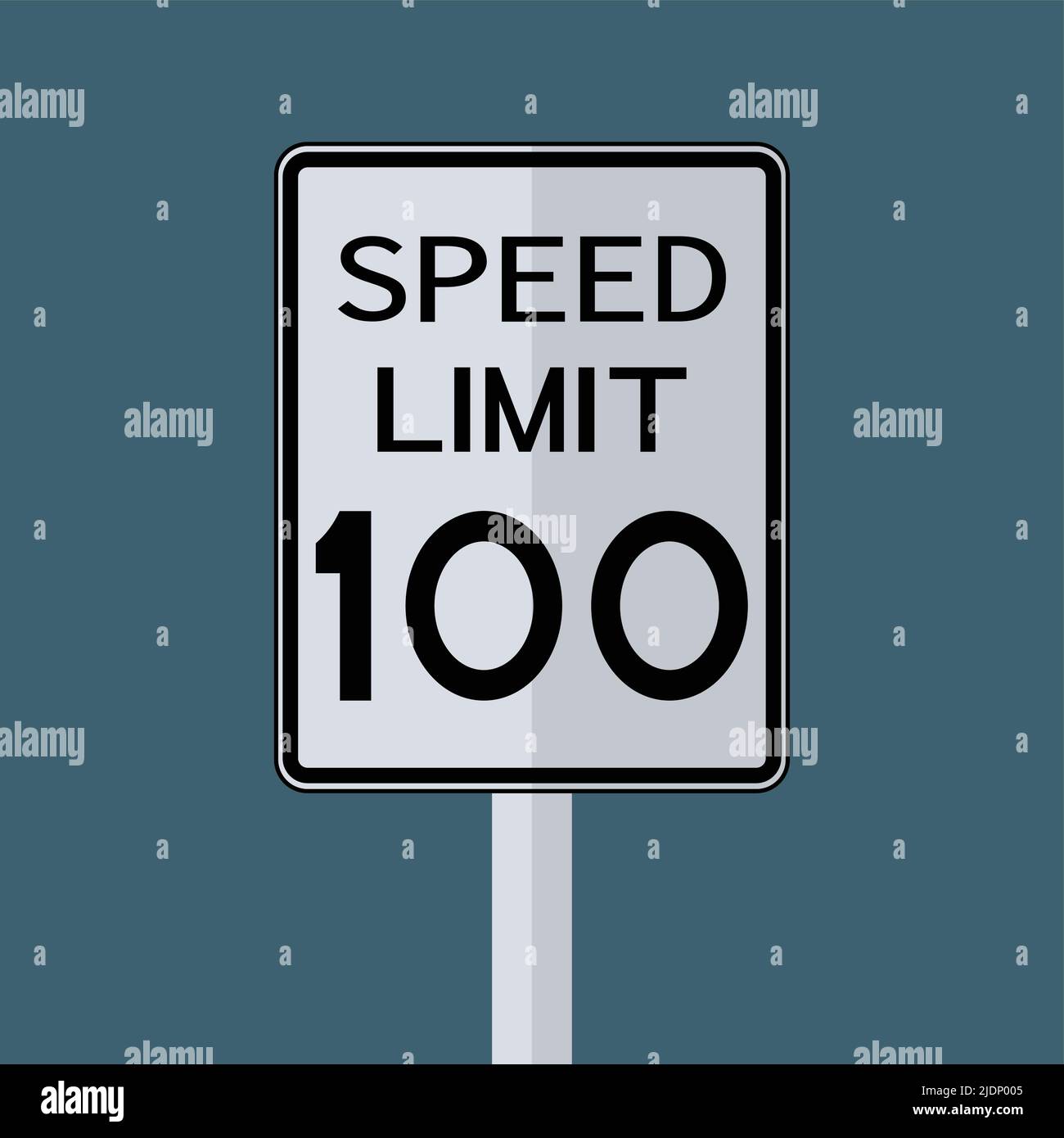 USA Road Traffic Transportation Sign: Speed Limit 100 On White ...