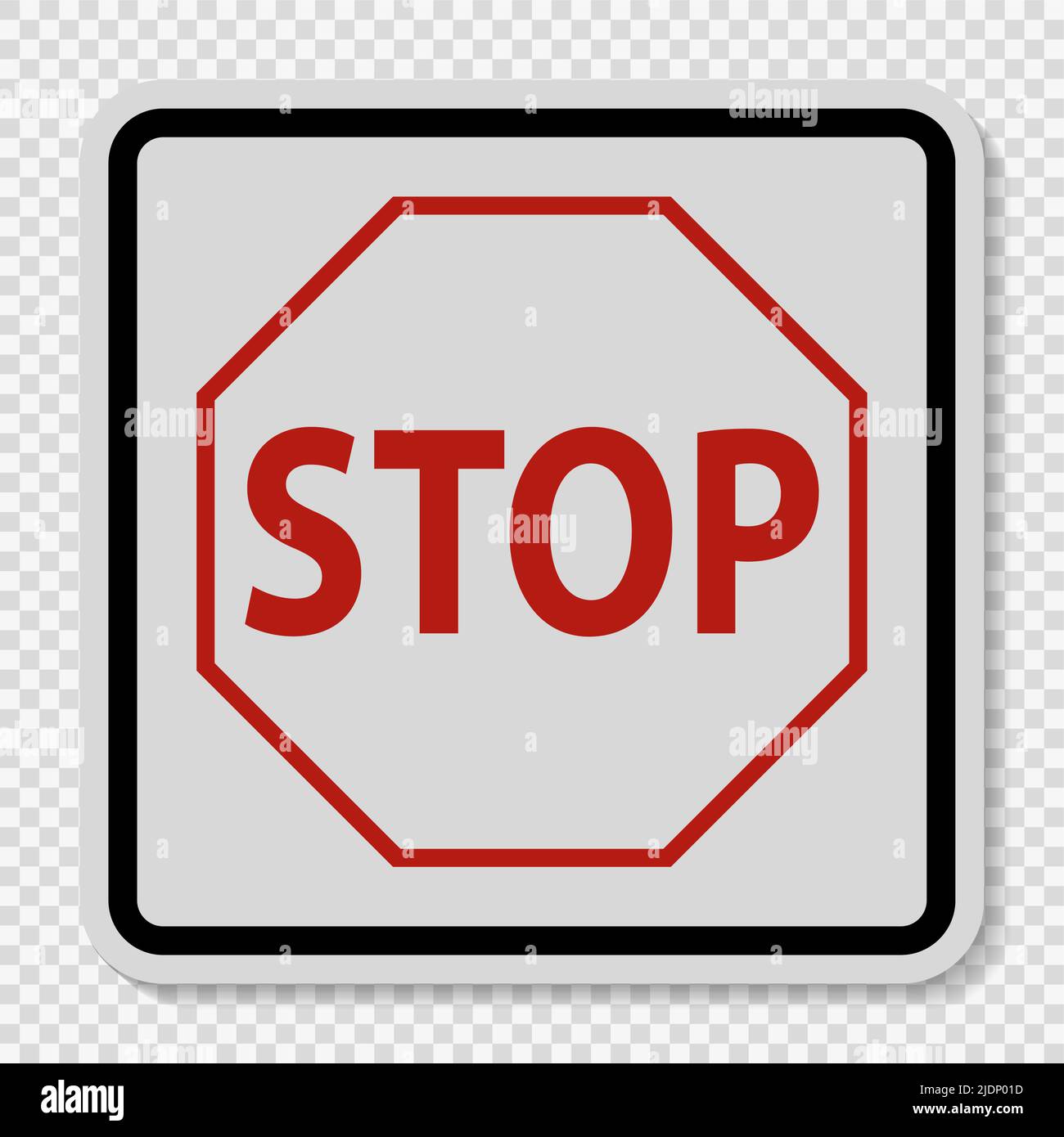 Traffic Road sign Stop warning on transparent background Stock Vector ...