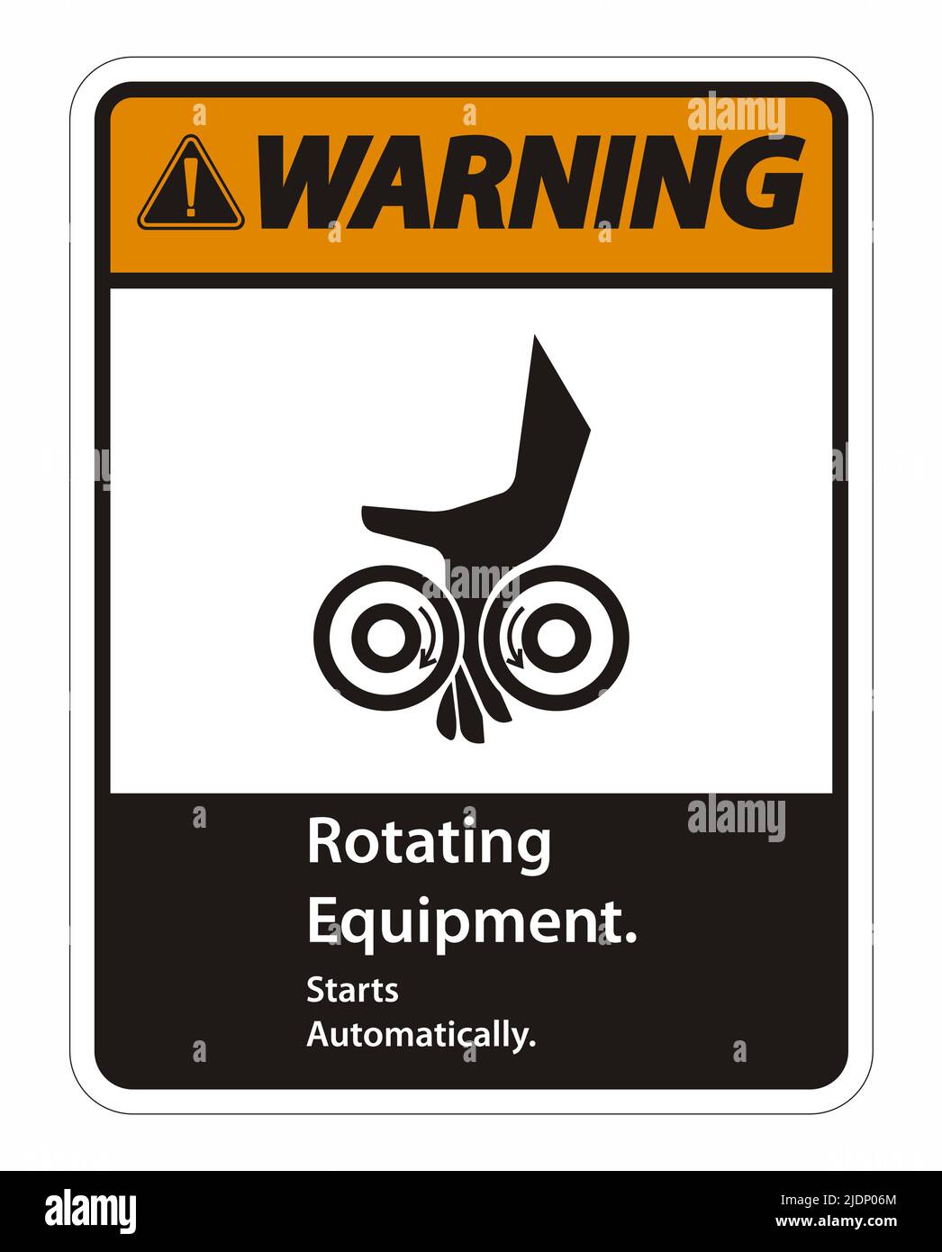 Rotating Equipment.Starts Automatically Symbol Sign Isolate on White ...