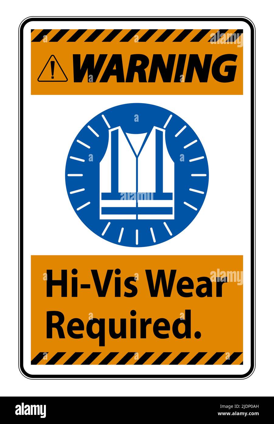 Warning Sign Hi-Vis Wear Required on white background Stock Vector ...