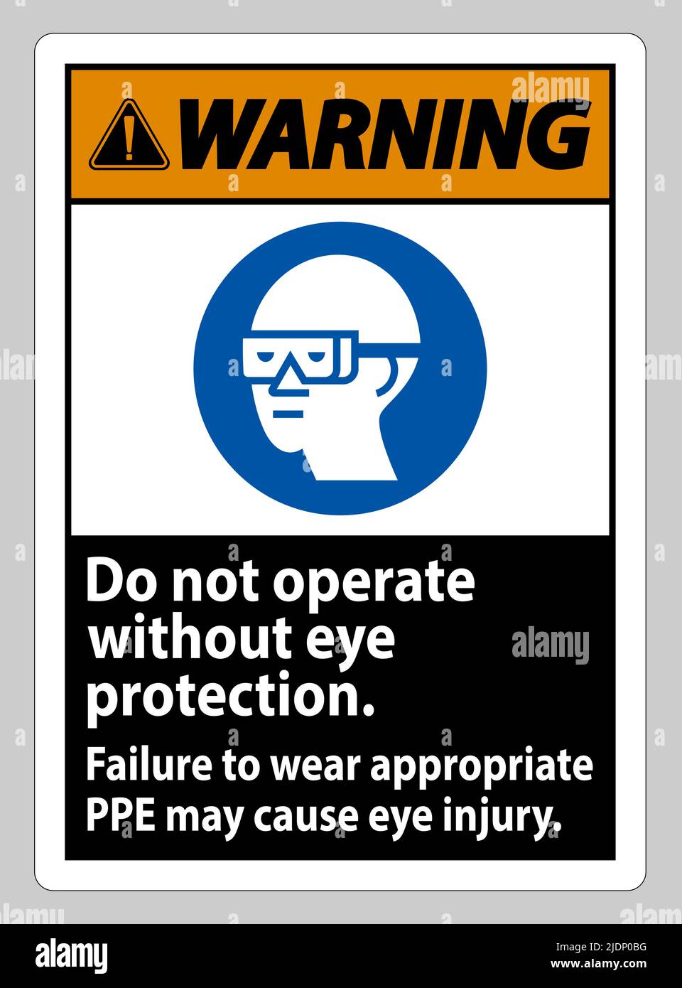 Warning Sign Do Not Enter Without Wearing Eye Protection,Vision Damage ...