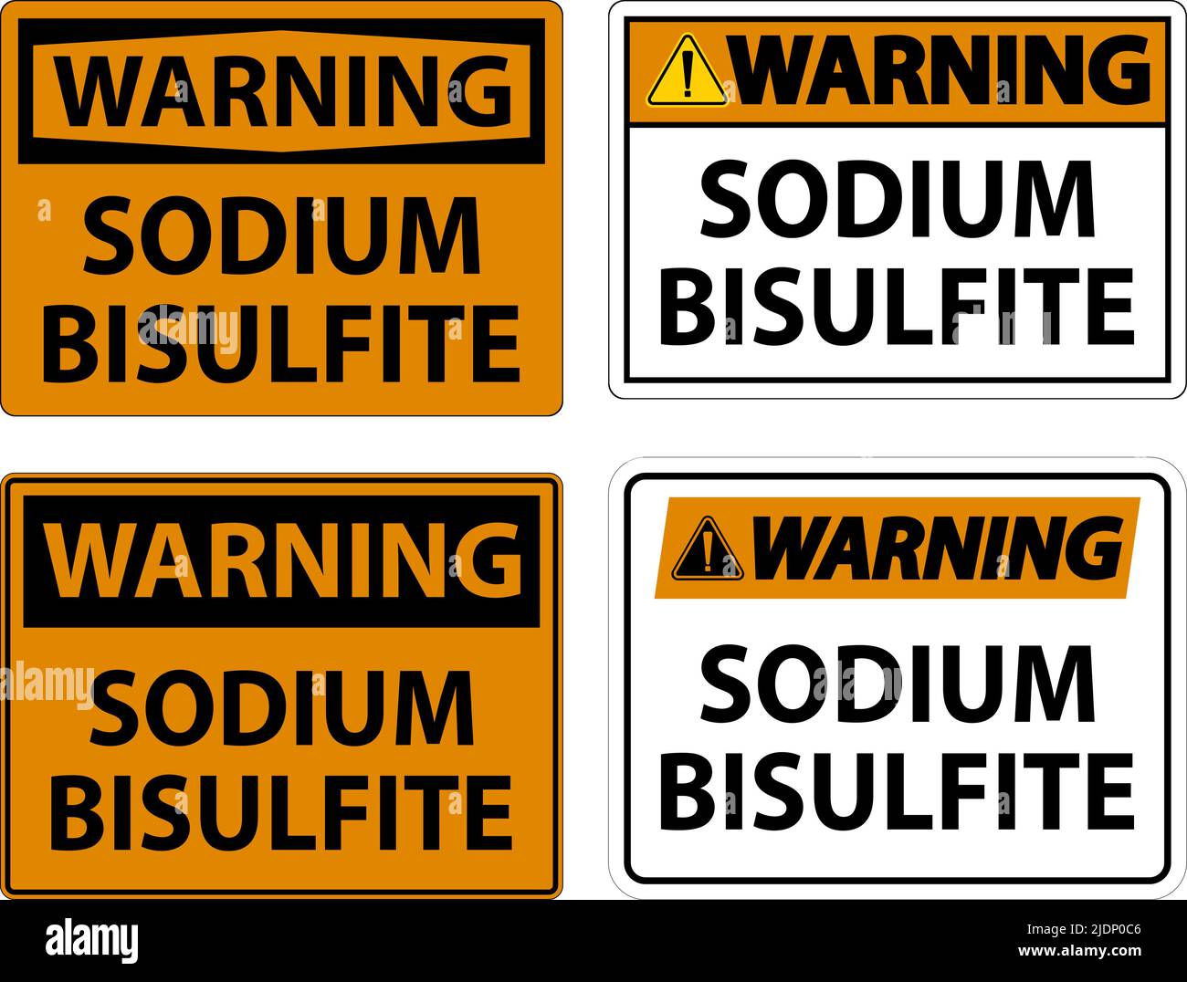 Chemical Warning Sign Sodium Bisulfite Label Stock Vector Image & Art ...