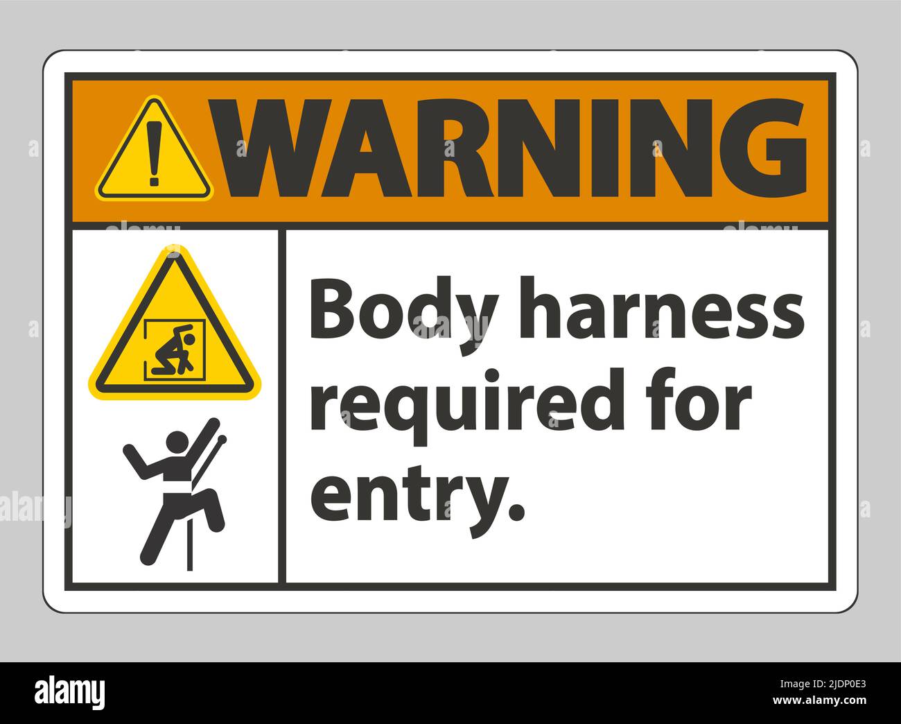 Warning Sign Body Harness Required For Entry Stock Vector Image & Art ...