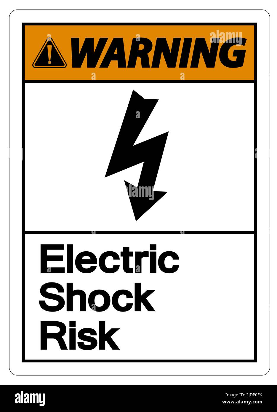 Warning Electric Shock Risk Symbol Sign On White Background Stock ...