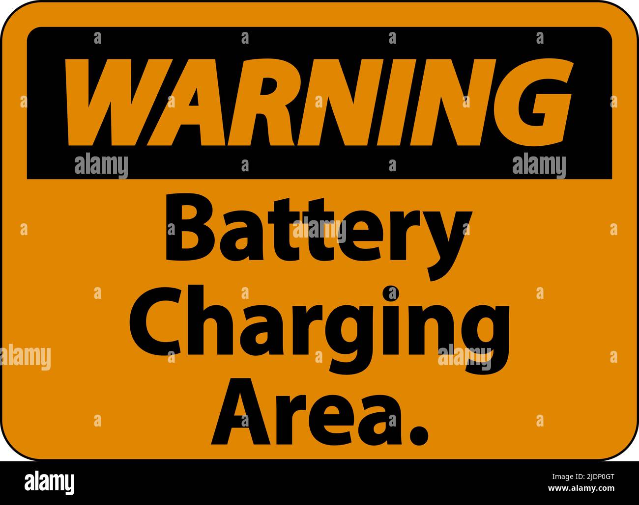 Warning Battery Charging Area Sign On White Background Stock Vector ...