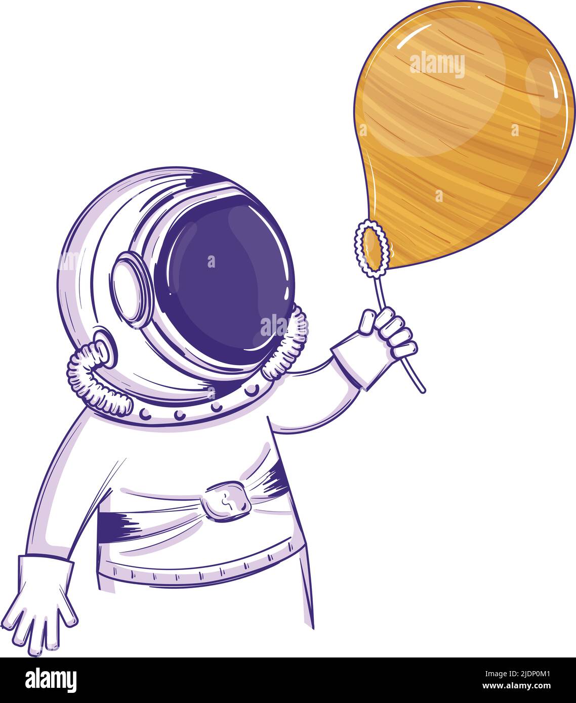 Colored astronaut cartoon with a planet balloon Vector Stock Vector ...