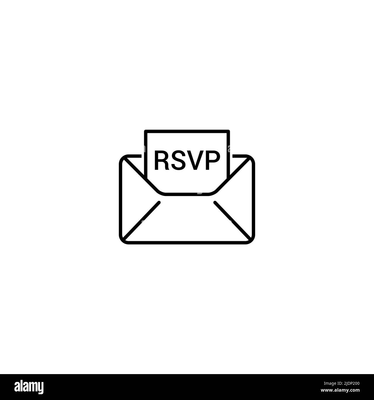 RSVP icon envelope date stamp vector invitation. rsvp message envelope ...