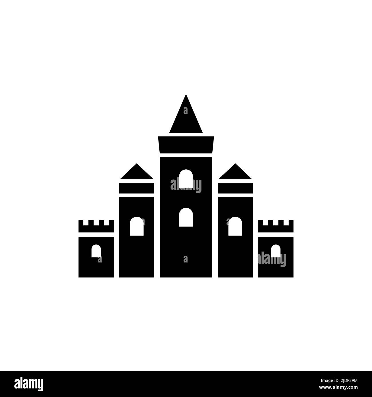 Castle vector icon fort symbol tower. Castle tower logo stronghold ...