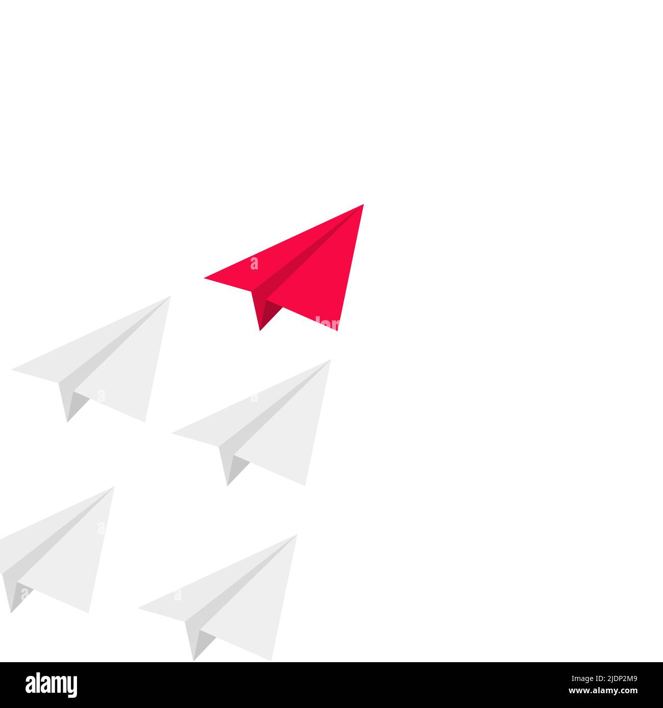Red paper plane leadership creation idea concept. Vector red plane ...
