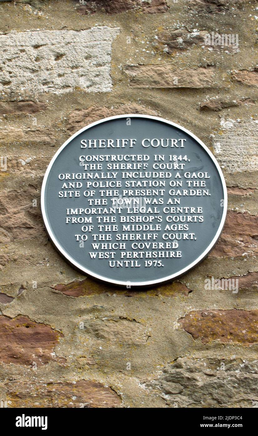 Sheriff Court information on its history, Dunblane, Scotland, UK Stock ...