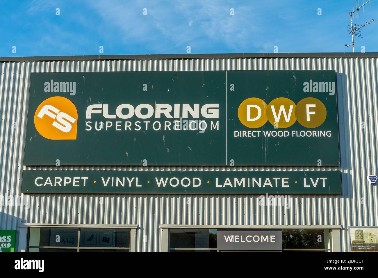 Flooring Superstore sign on the side of a building Stock Photo - Alamy