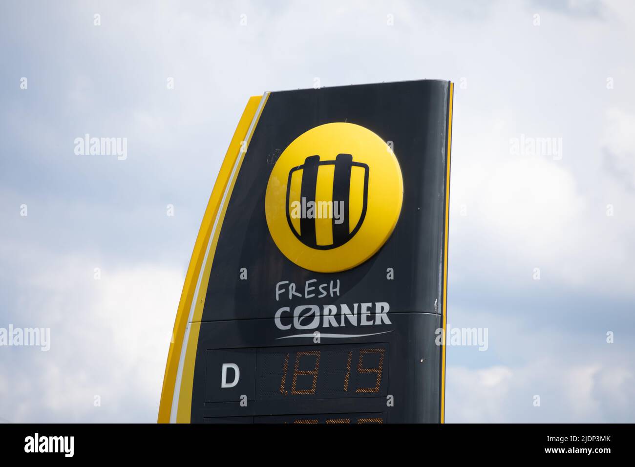 Sahy, Slovakia - June 7, 2022: Totem price board on Slovnaft gas ...