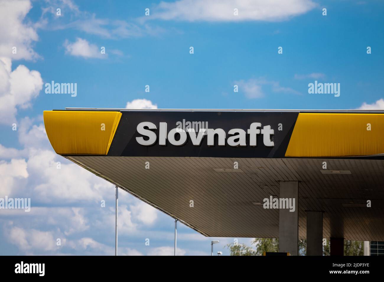 Sahy, Slovakia - June 7, 2022: Logo and sign of Slovnaft on gas station ...