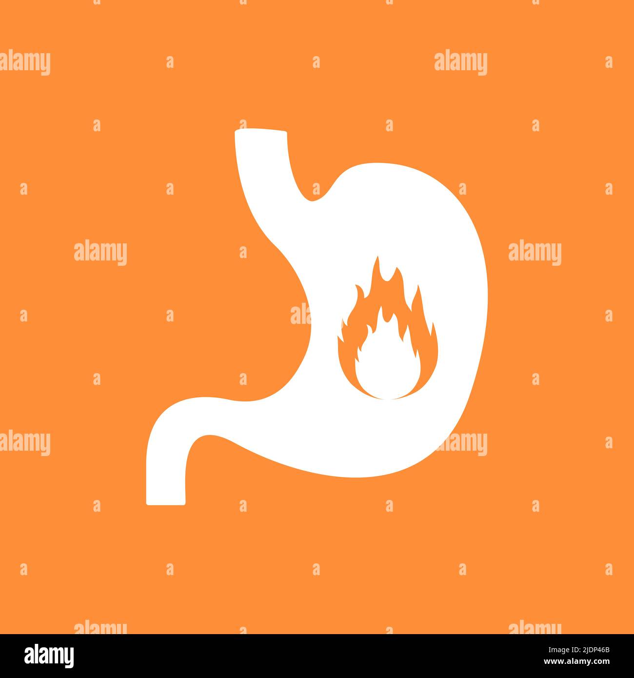 Acid stomach burn gastritis icon. GERD acidity stomach reflux heartburn ...