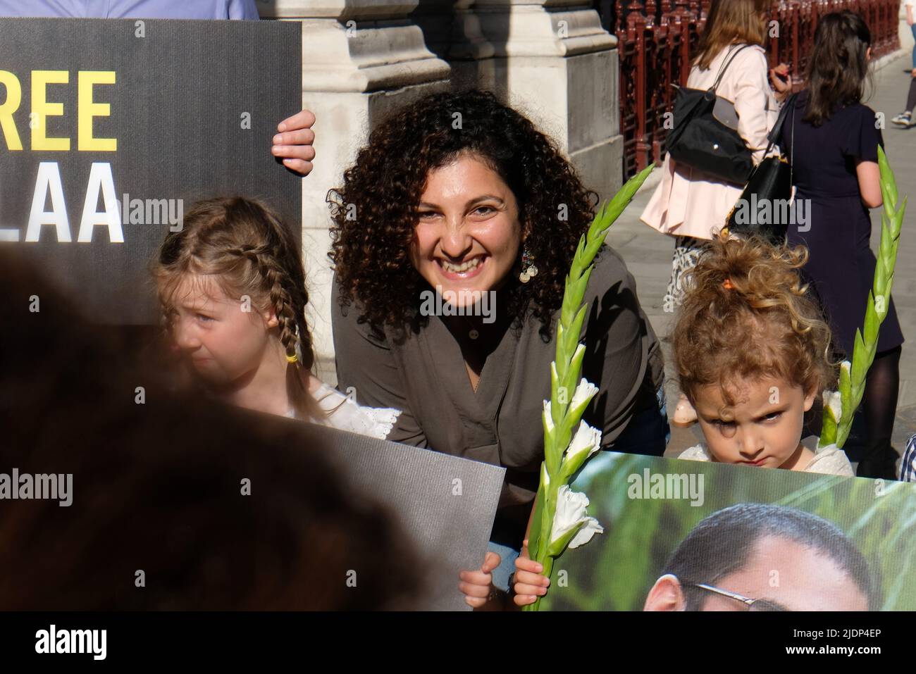 London, UK, 22nd June, 2022. Mona Seif, the sister of imprisoned ...