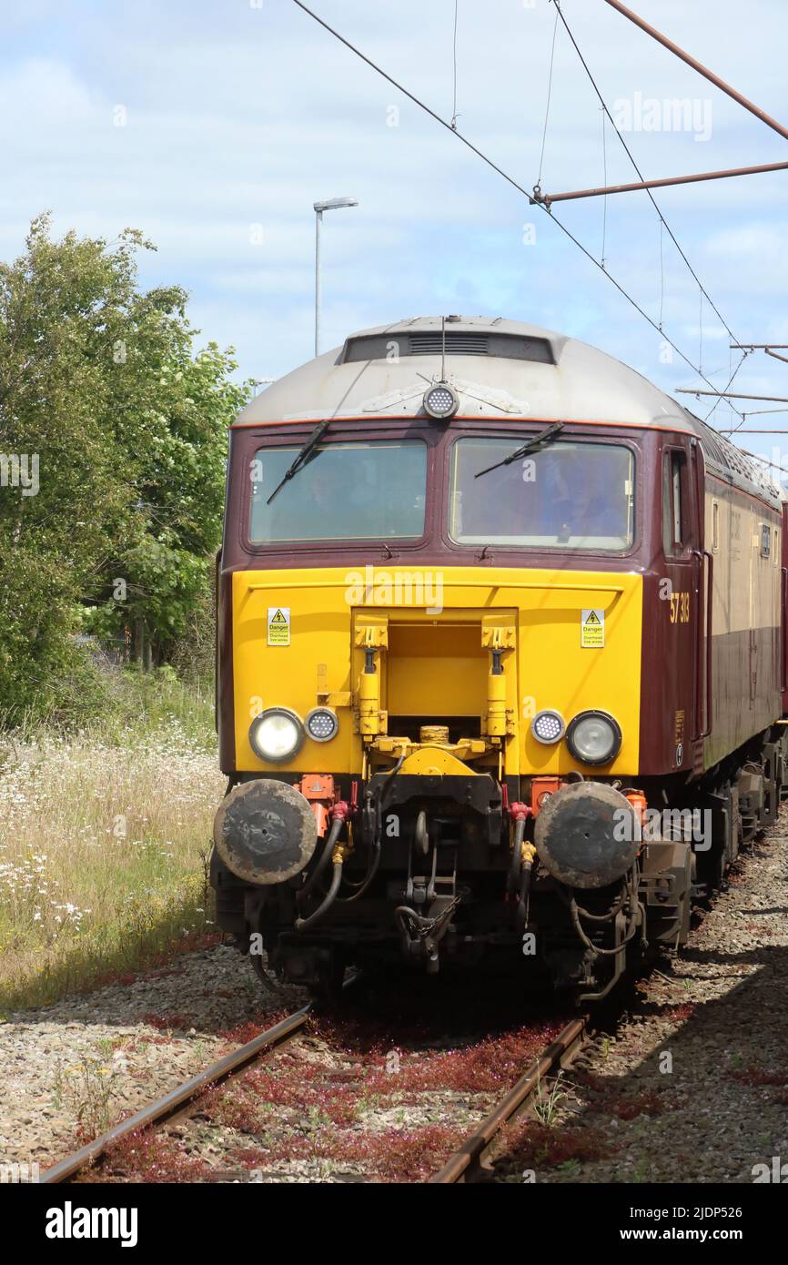 Class 57 diesel loco number 57313, Scarborough Castle, stands at the ...
