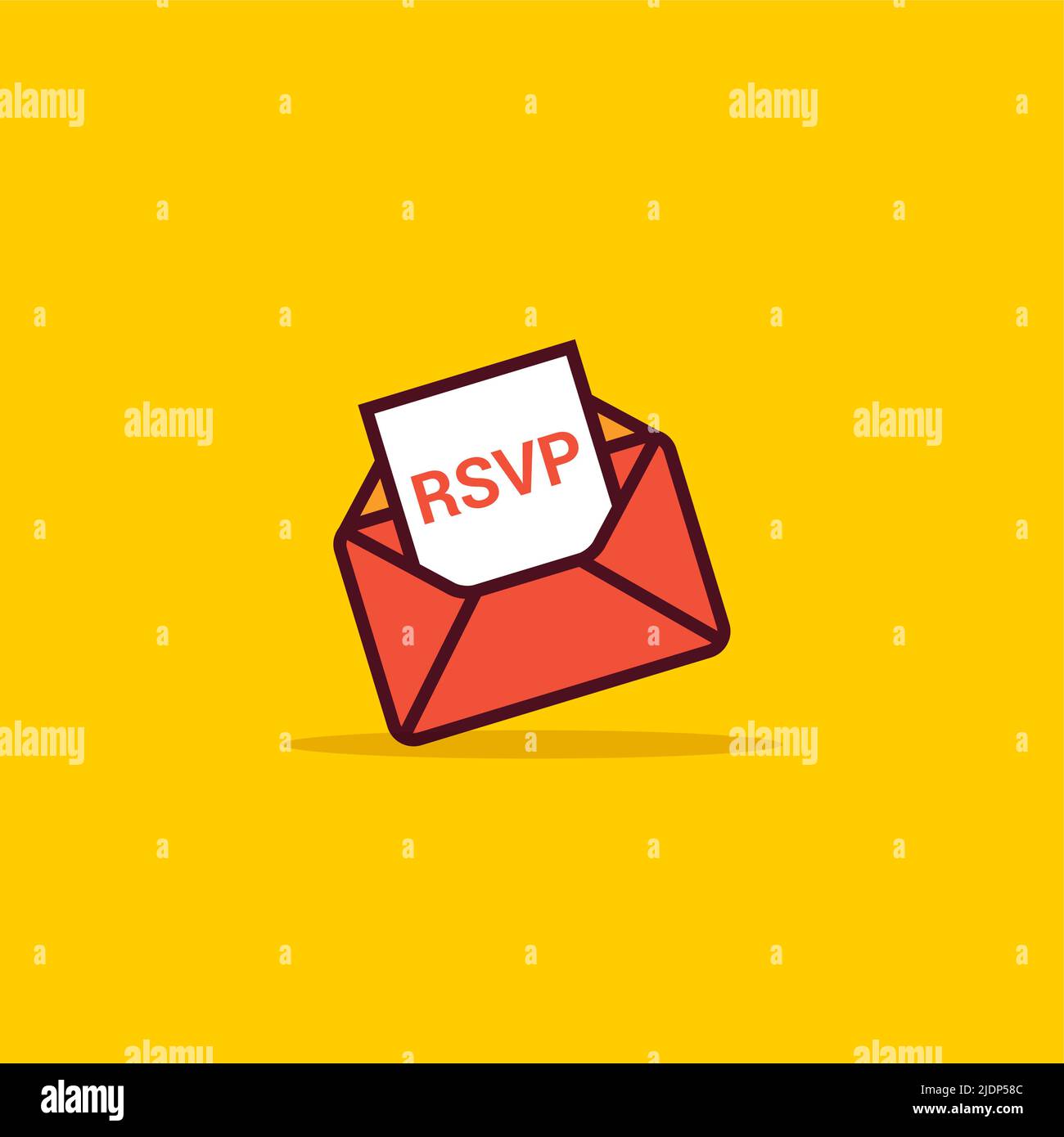 RSVP icon envelope date stamp vector invitation. rsvp message envelope ...