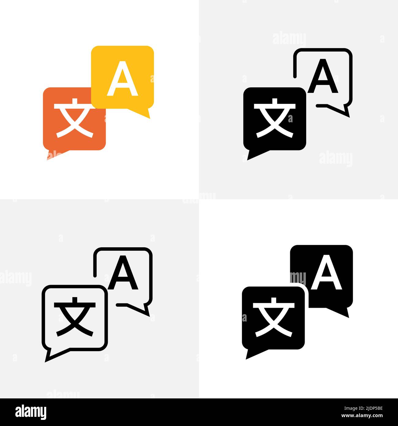 Multilingual english different flat translate icon language service ...