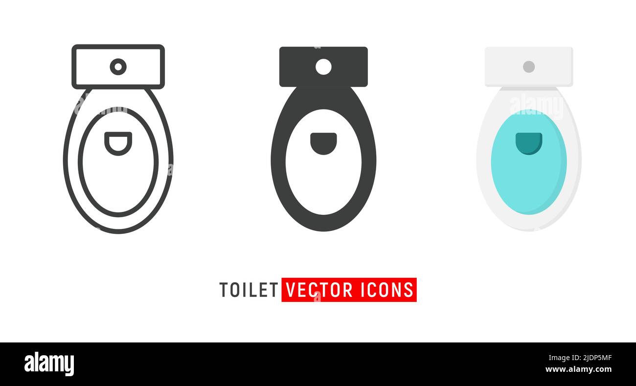 Toilet line icon bowl sanitaryware vector bathroom. Bidet toilet line ...