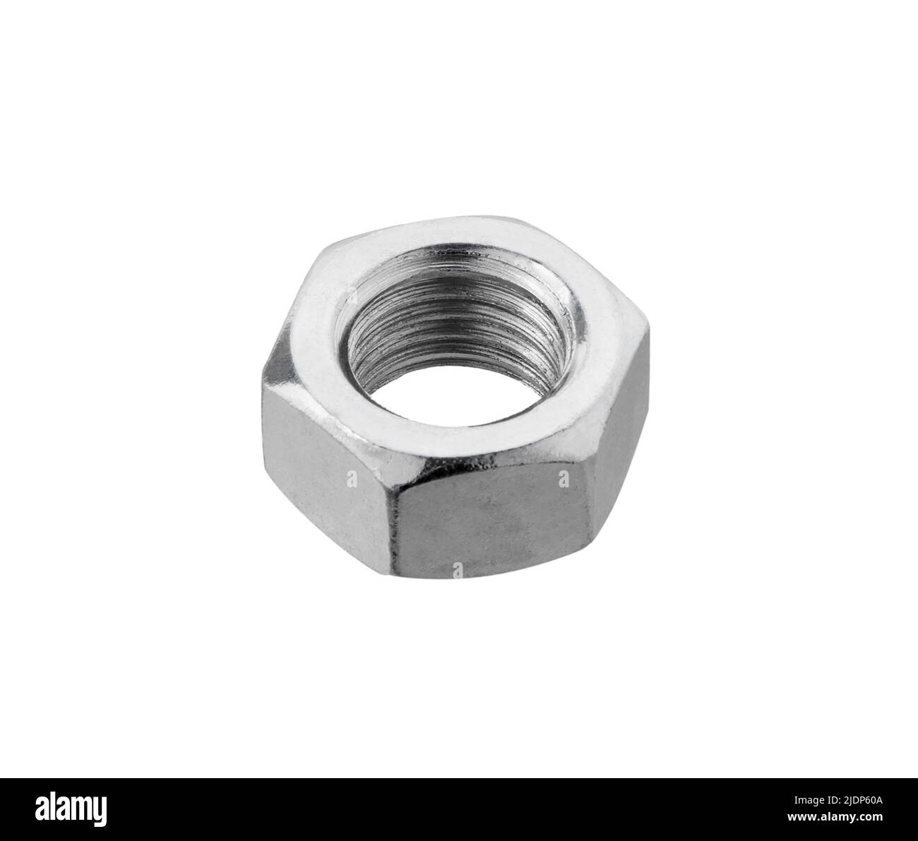 Metal nut isolated on white background. Female screw Stock Photo - Alamy