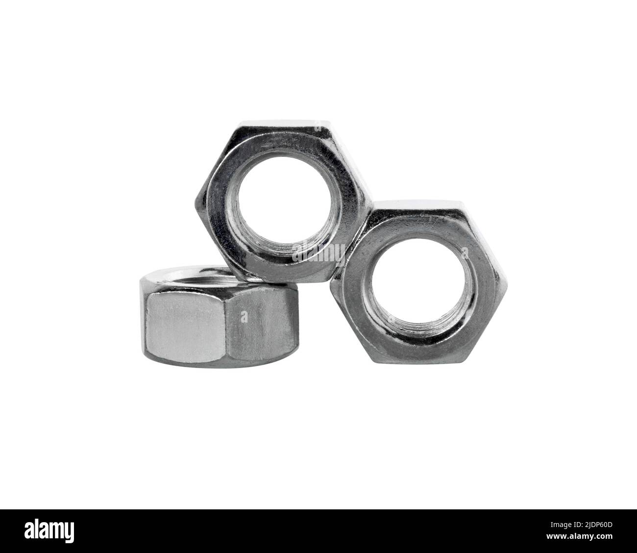 Metal nut isolated on white background. Female screw Stock Photo - Alamy