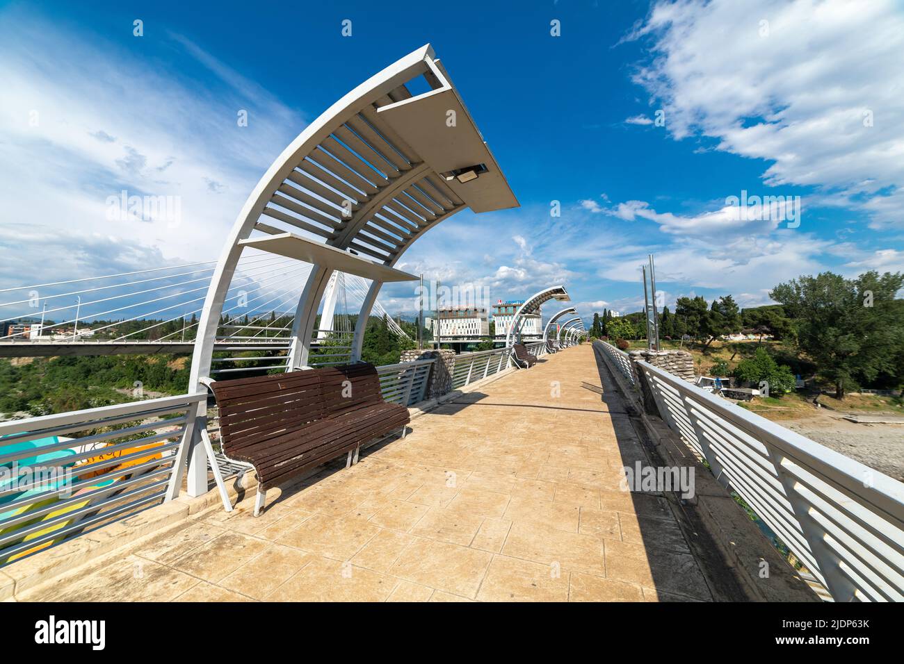 Bridges in Podgorica on river Moraca, Capitol of Montenegro. Modern ...