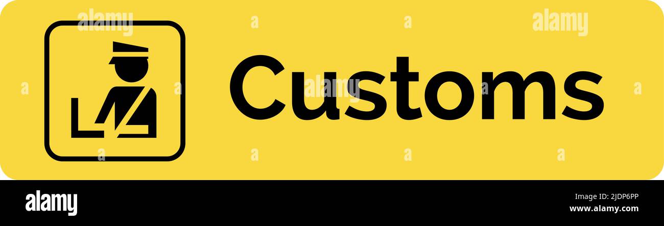 Customs gate vector sign icon. Airplane information customs ...