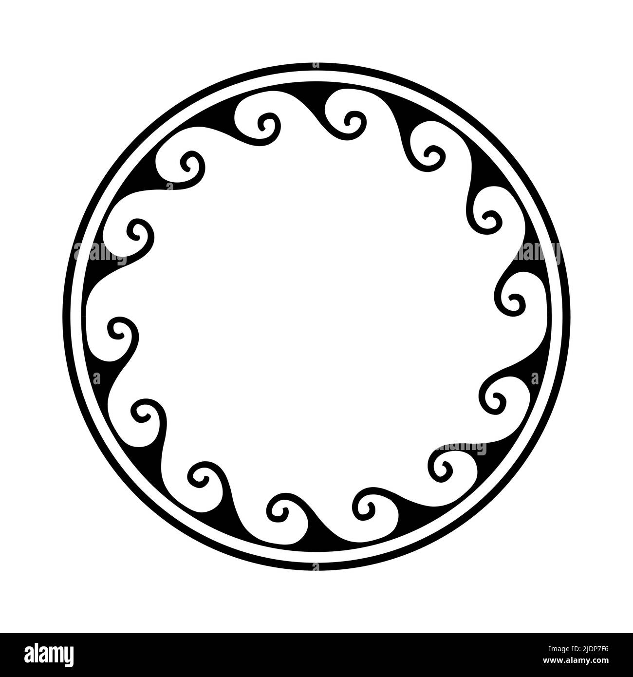 Greek circle pattern border. Vector round greek frame ornament ancient ...