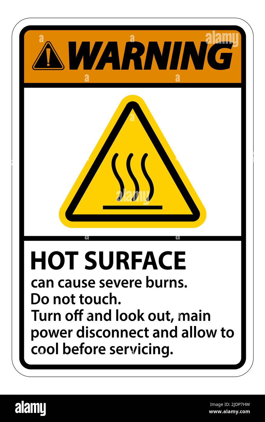 Warning Hot surface sign on white background Stock Vector Image & Art ...