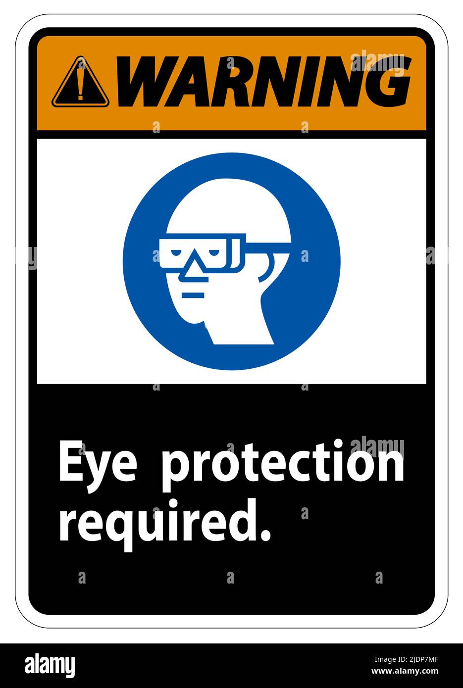 Warning Sign Eye Protection Required Symbol Isolate on White Background ...