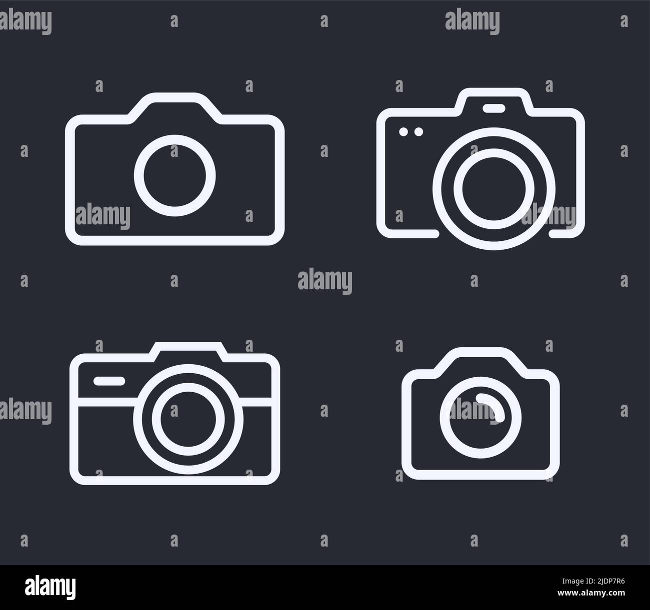 Camera line icon stroke vector photo outline logo. Photography ...